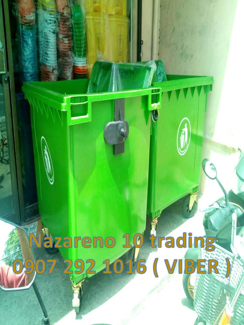 Mobile bin trash bin w/wheels 1100L 296, Furniture & Home Living ...