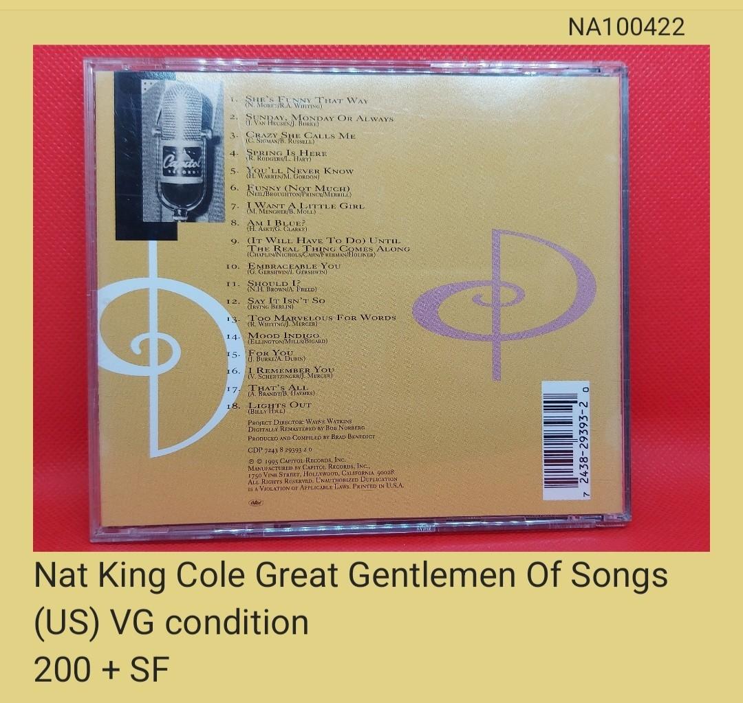 Nat King Cole Great Gentlemen Of Songs CD (unsealed), Hobbies & Toys ...