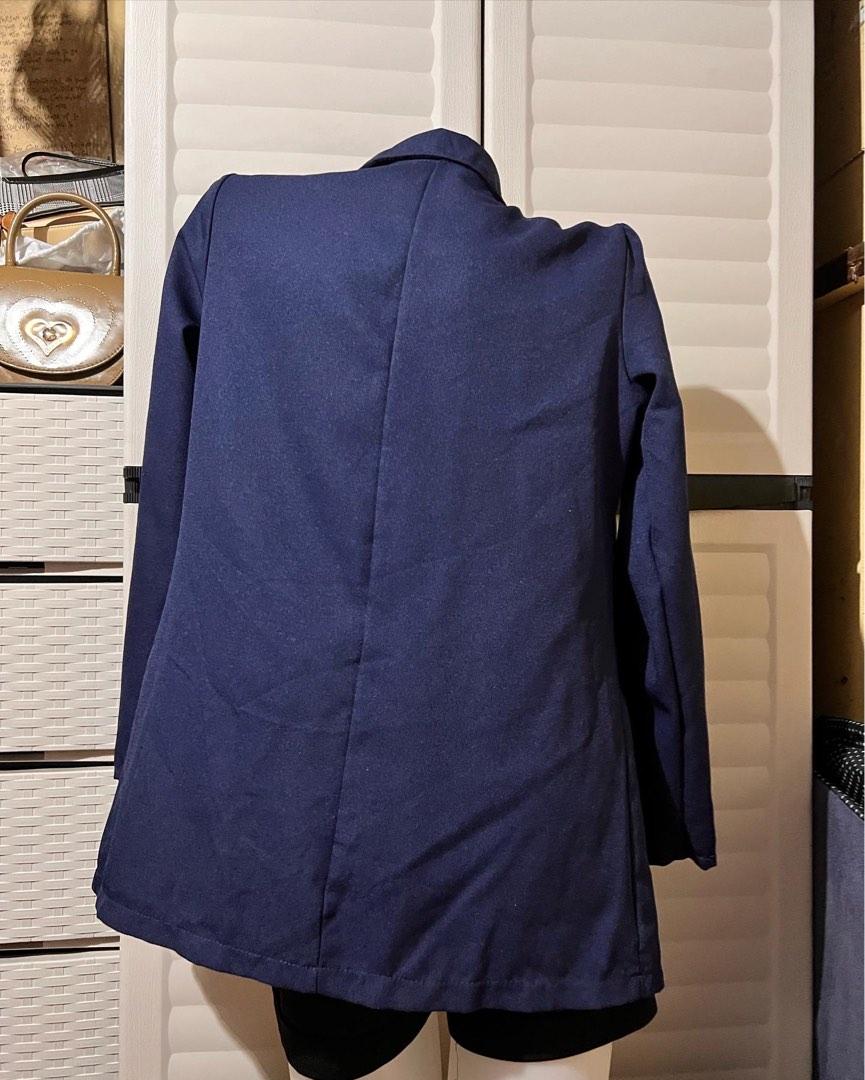 Navy blue flowy blazer, Women's Fashion, Coats, Jackets and Outerwear ...