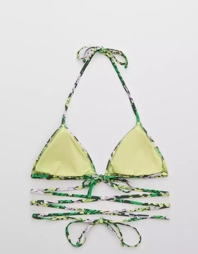 One set Aerie Wrap Triangle Bikini Top and Bottom, Fesyen Wanita ...