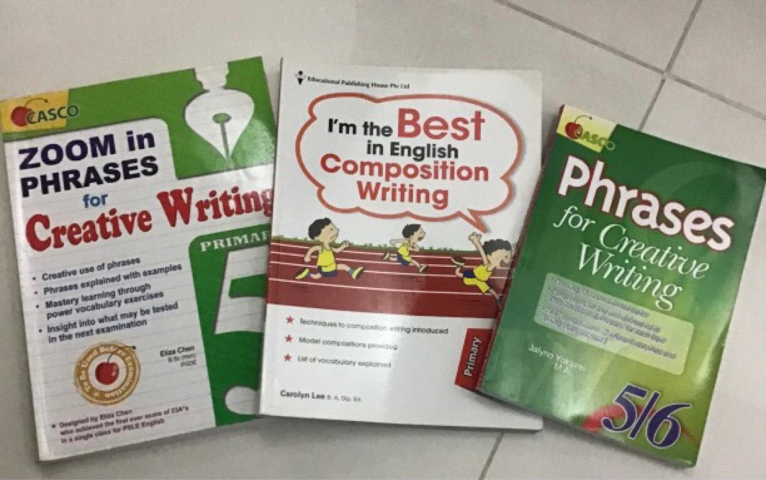P5 and P6 Composition books with practise questions and model answers ...