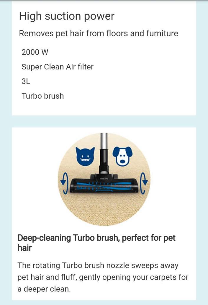 Philip Vacuum Cleaner FC8296/61 2000w, TV & Home Appliances, Vacuum ...