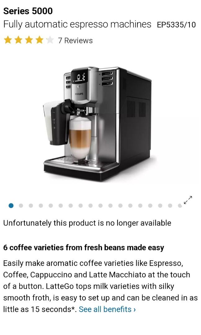 Philips Series 5000 Coffee Machine, TV & Home Appliances, Kitchen ...