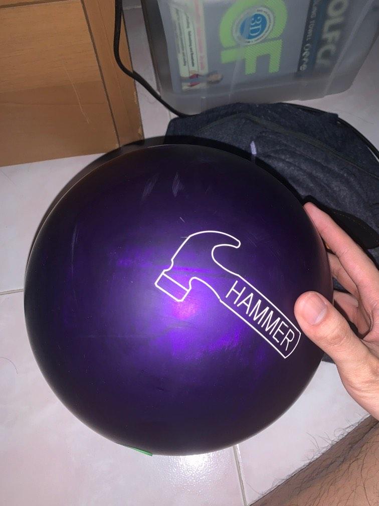 Purple hammer bowling ball 15lb (Left handed LH two handed drill ...