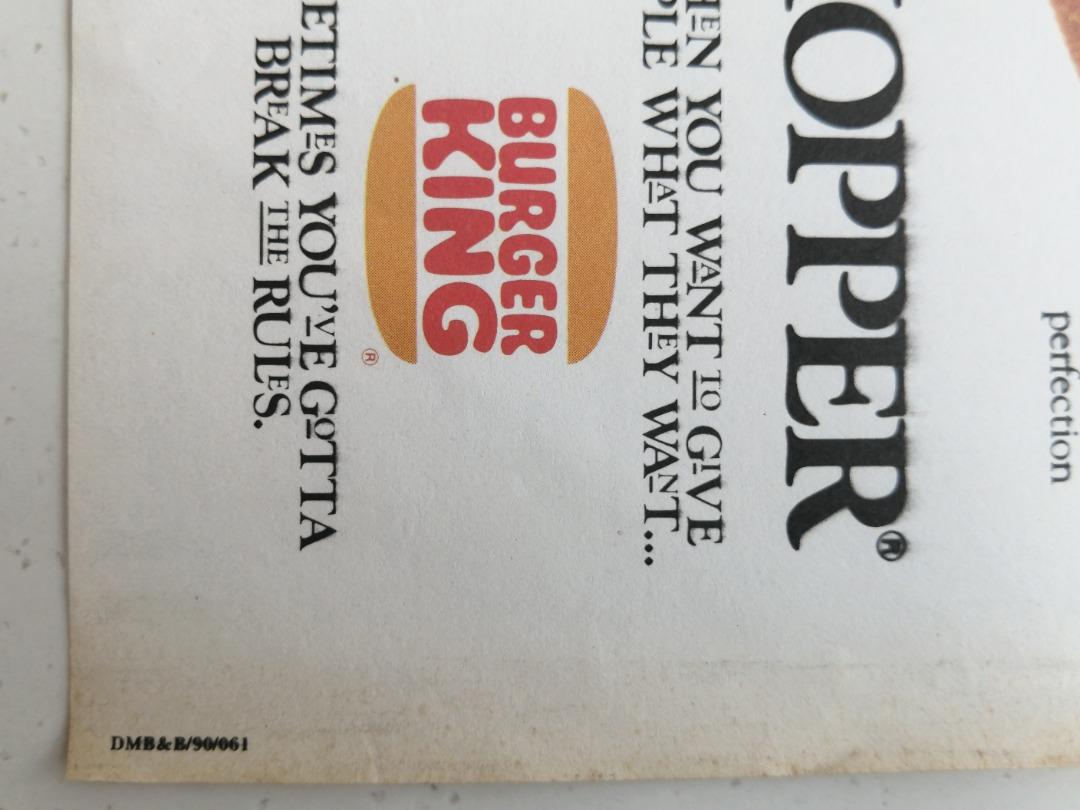 Rare 1991 Burger King "Super-Duper Whopper" America's Favorite Burger ...