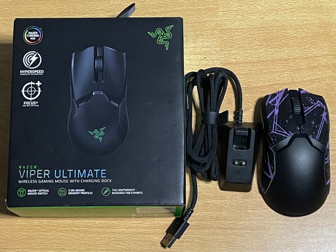 Razer Viper Ultimate (Modded) w/ Charging Dock, Computers & Tech, Parts ...