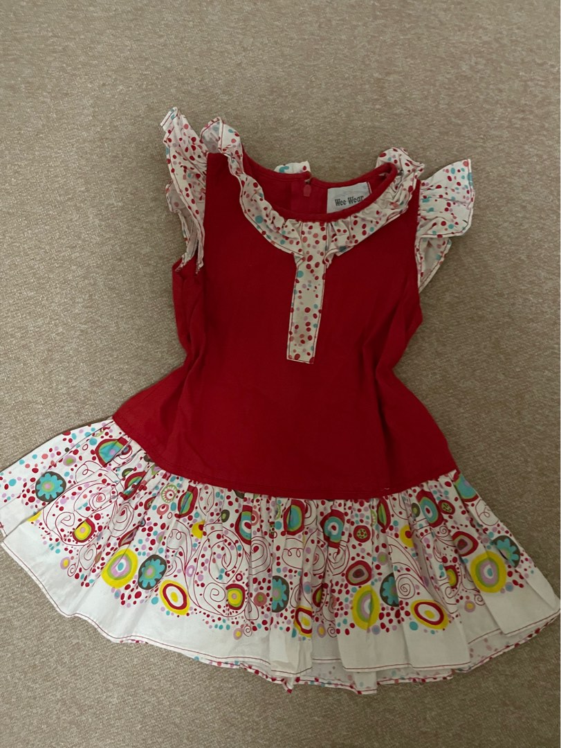 Wee Wear Red Dress for 6-12 mos Girl, Babies & Kids, Babies & Kids ...