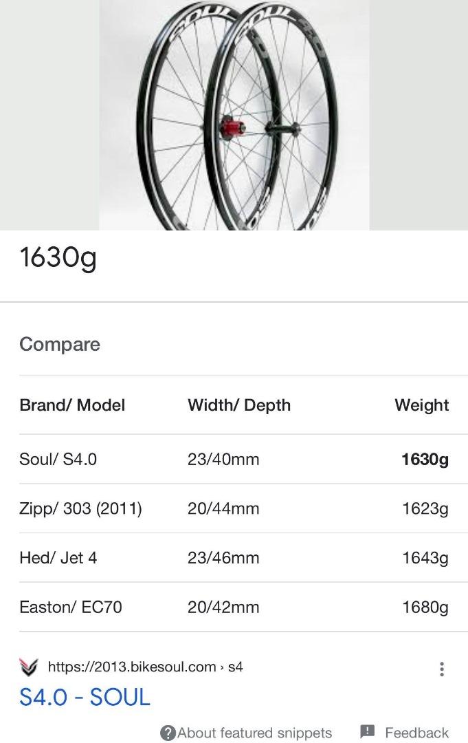 Road bike Soul 4.0 Wheelset, Sports Equipment, Bicycles & Parts, Parts ...