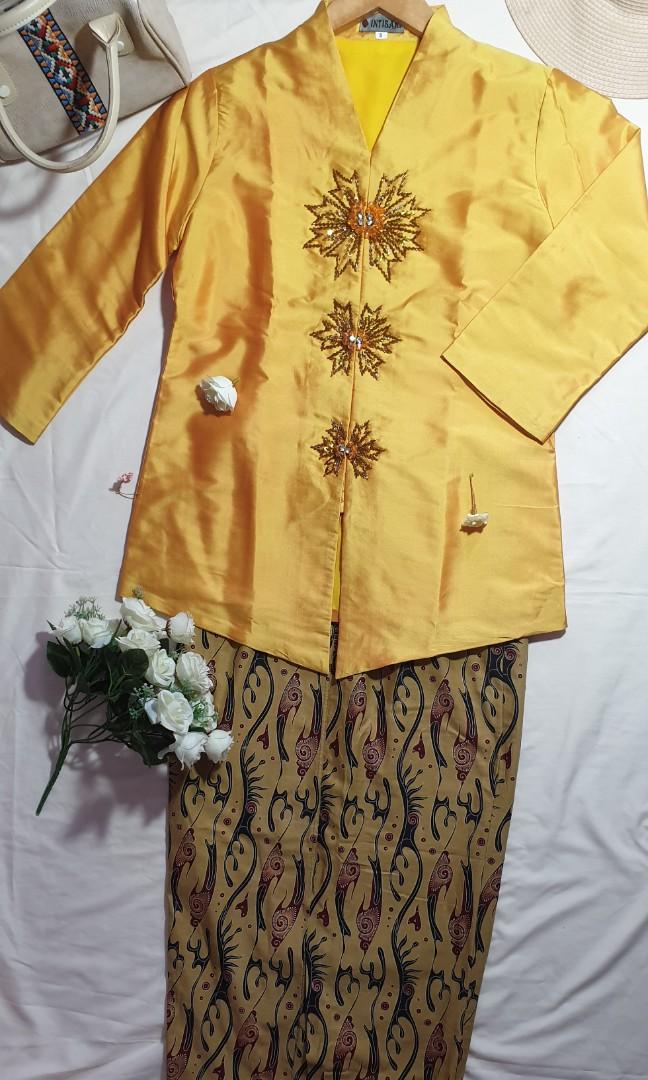 SET KEBAYA MODERN ROK SPAN BATIK, Fesyen Wanita, Pakaian Wanita, Gaun ...