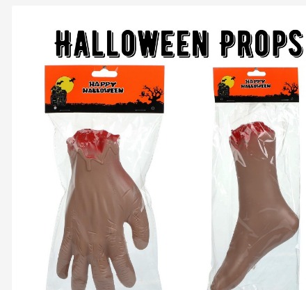 [SG Stock] Halloween Props Severed Hand Arm Foot Plastic Realistic ...