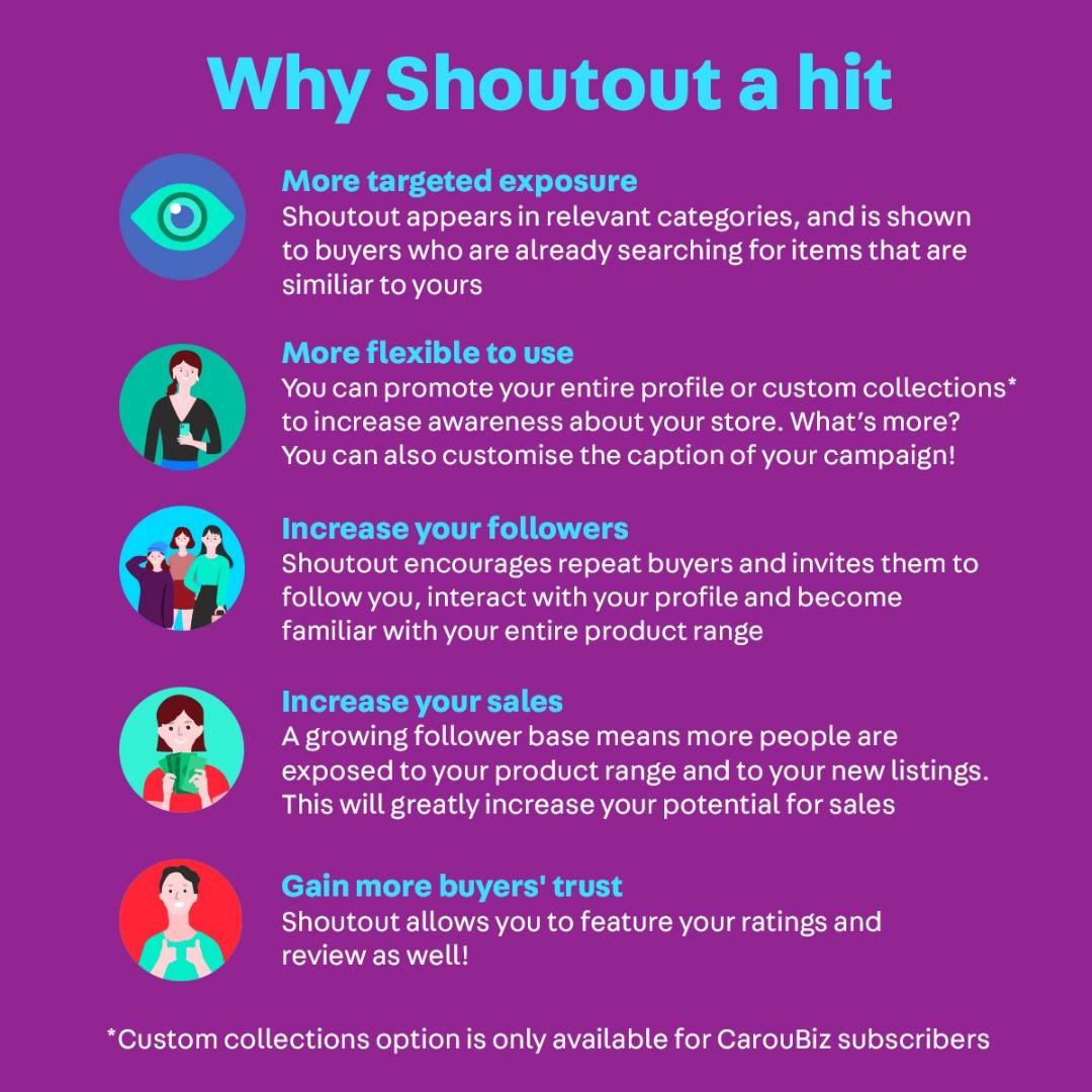 Check out the upgraded Shoutout!, Announcements on Carousell