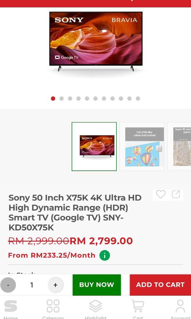 SMART TV SONY 50 INCH 4K, TV & Home Appliances, TV & Entertainment, TV ...