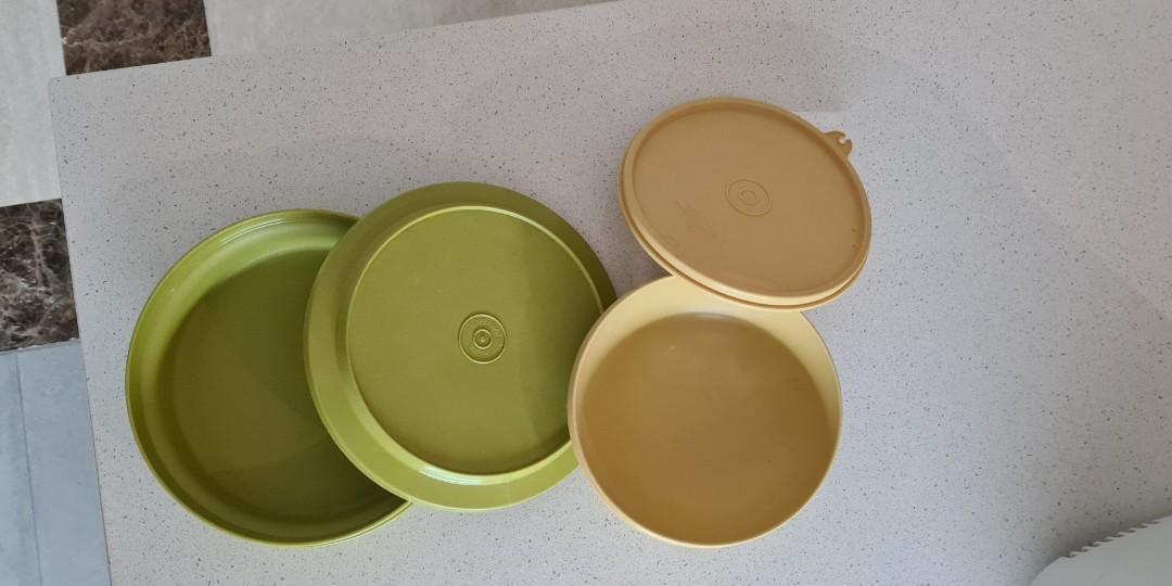 2 x Tupperware Round Containers Bundle, Furniture & Home Living ...