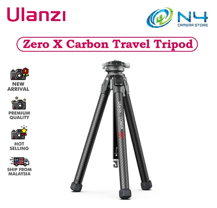Ulanzi Coman Zero X Zero Y Lightweight Travel Tripod Full Carbon Fiber ...