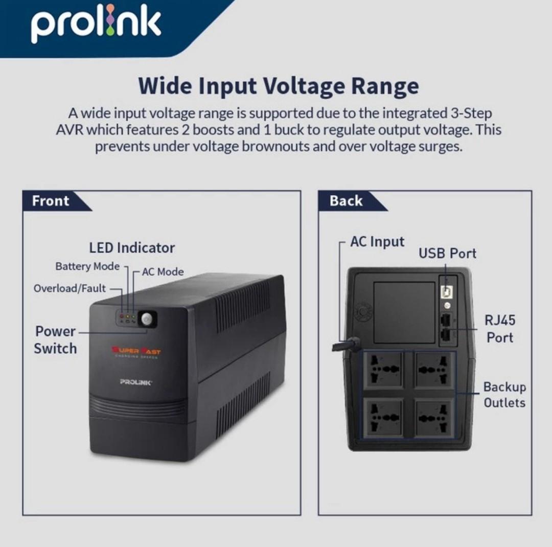 UPS prolink Pro1201SFCU, Elektronik, Bagian Komputer & Aksesoris di ...