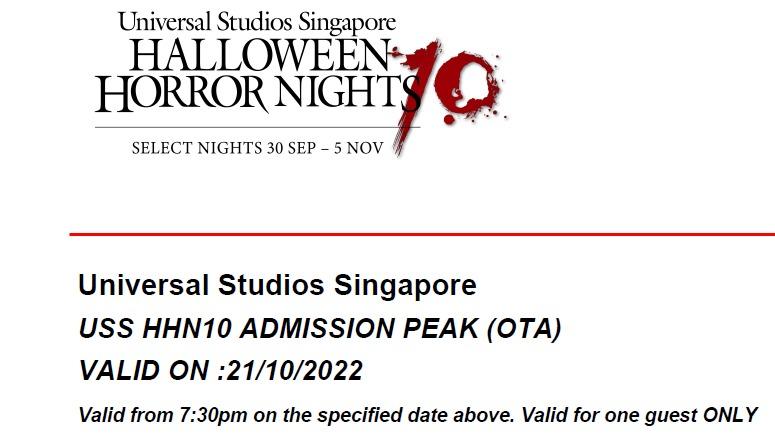 USS Halloween Horror Nights ticket with Express Pass to all rides ...