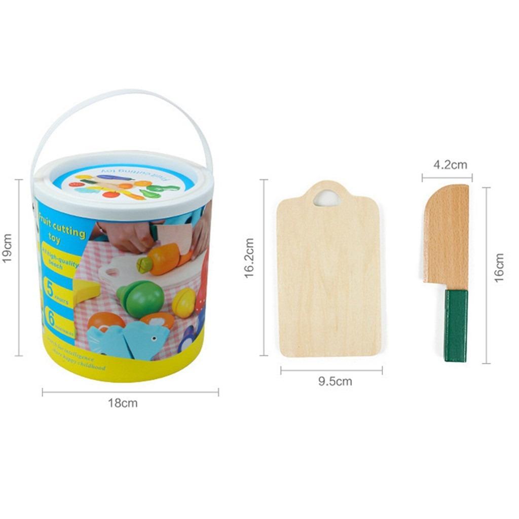 Velcro Wooden Fruit and Vegetable Combination Cutting Toys Set ...