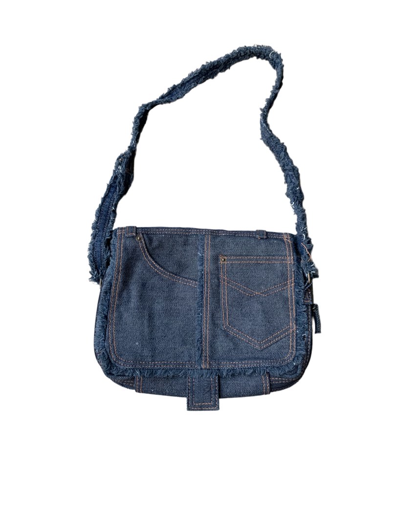 Vintage Denim Distressed Sling Bag, Men's Fashion, Bags, Sling Bags on ...