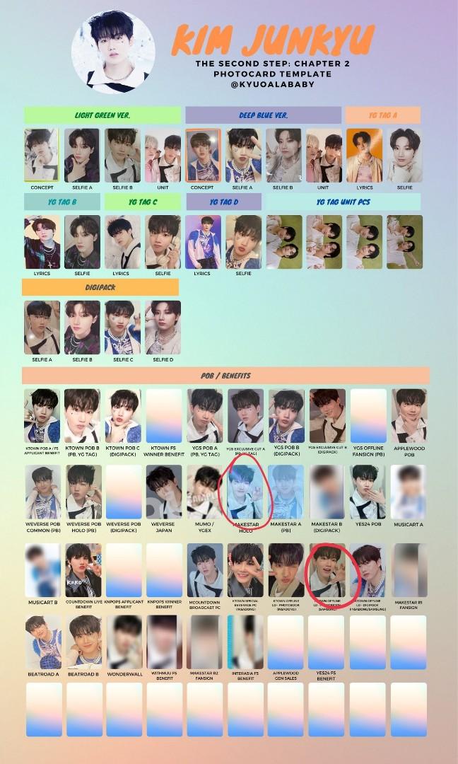 wts / wtt treasure the second step tss chapter 2 album ktown4u ver A & B pob fansign photocard ...