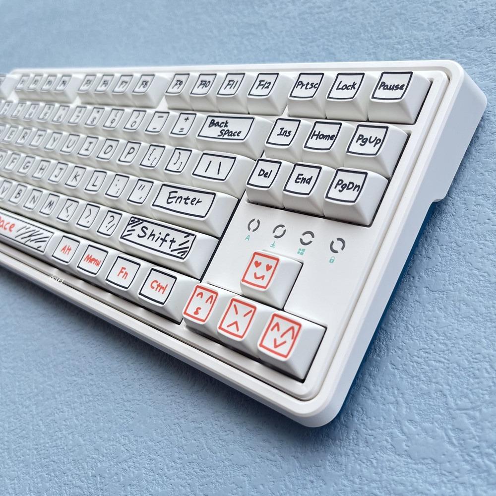 126 Keys Watercolor Pen Keycaps XDA Profile Graffiti Cartoon Anime ...