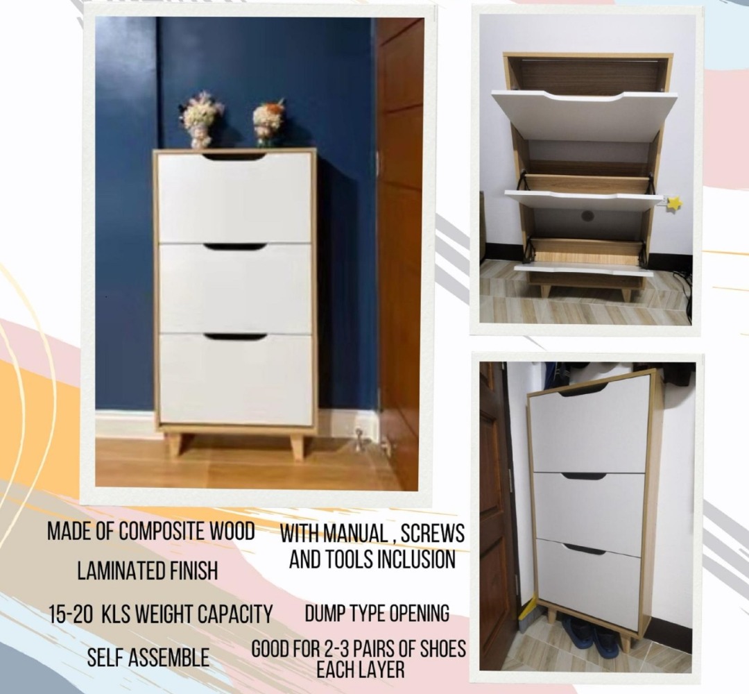 #18-60CM Flip Shoe Cabinet & Space Saver Shoe Rack Best For Condo Home ...