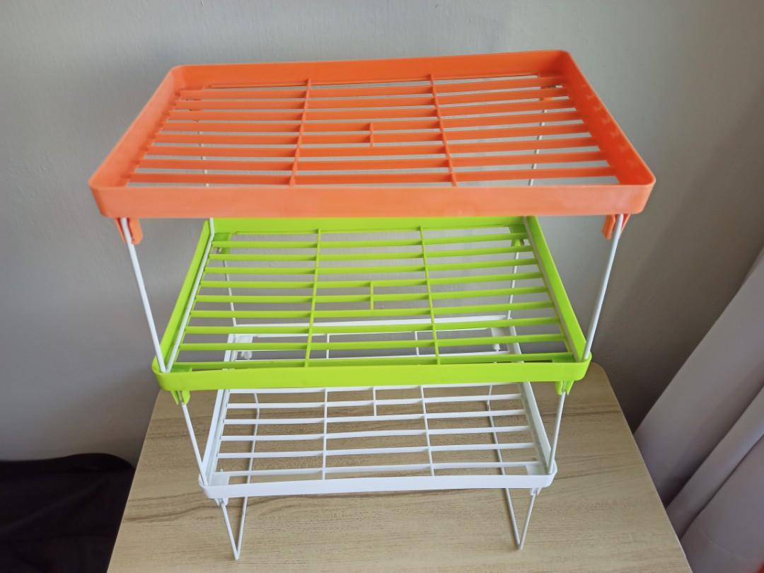 3 tier stacking plastic trays / rack, Furniture & Home Living, Home ...