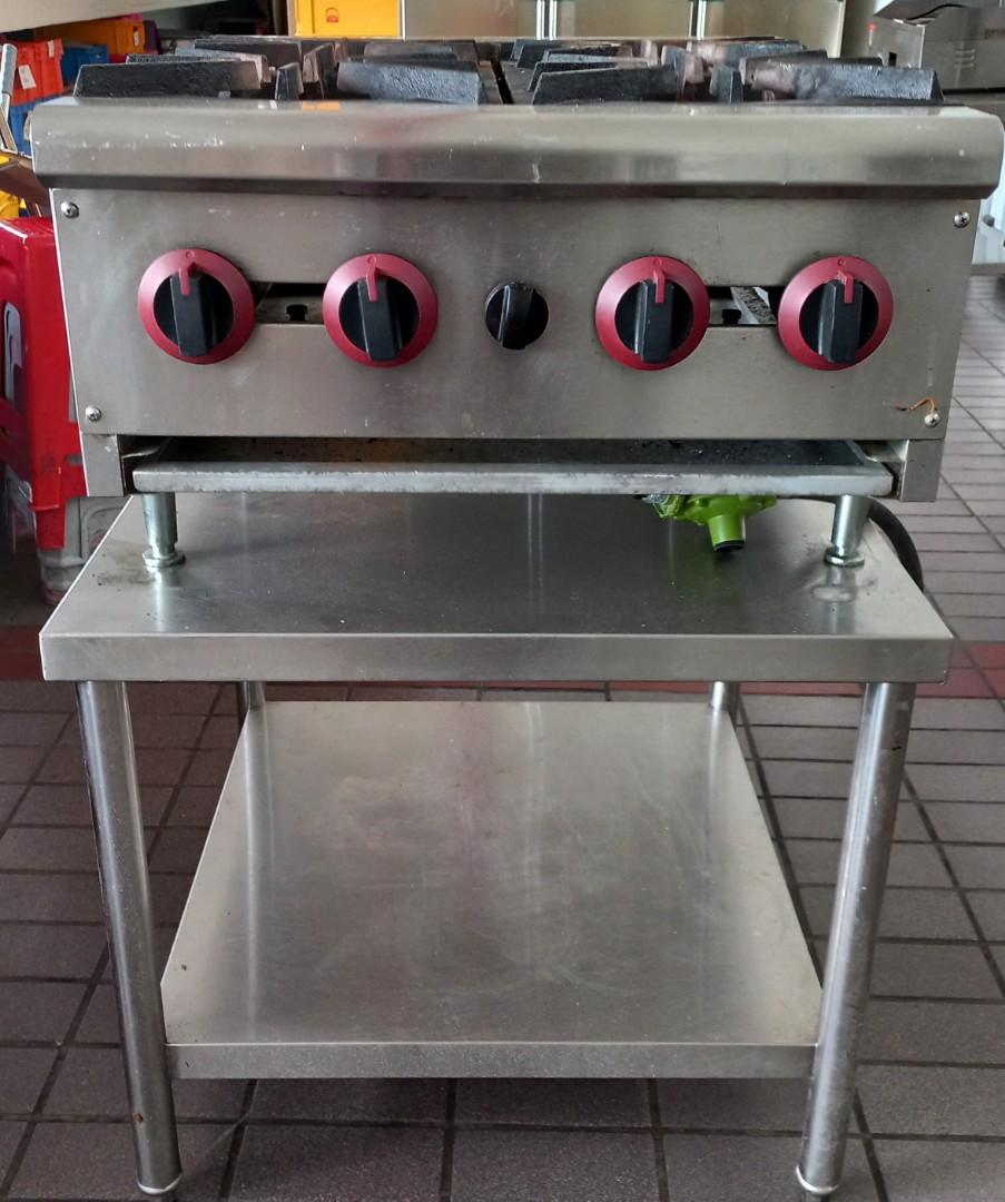 4 Rings Commercial Gas Stove with Stand, TV & Home Appliances, Kitchen ...