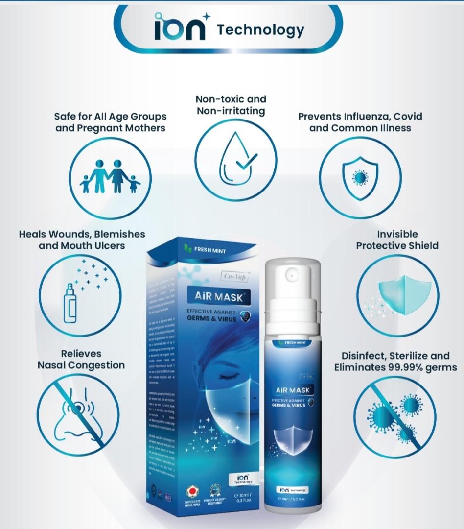 Air mask + ion technology spray, Beauty & Personal Care, Vision Care on ...