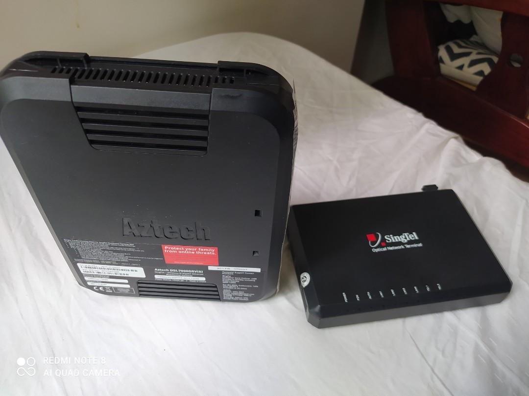 Aztech Router and Singtel modem, TV & Home Appliances, Other Home ...