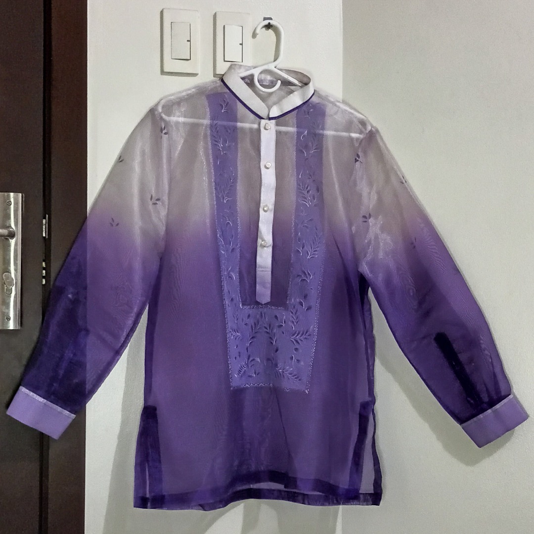 BARONG TAGALOG (VIOLET / PURPLE to WHITE OMBRE), Men's Fashion, Coats ...