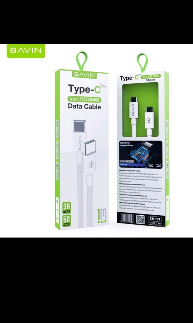 Bavin Type C to Type C, 1 meter fast charger cord, Mobile Phones & Gadgets, Mobile & Gadget ...