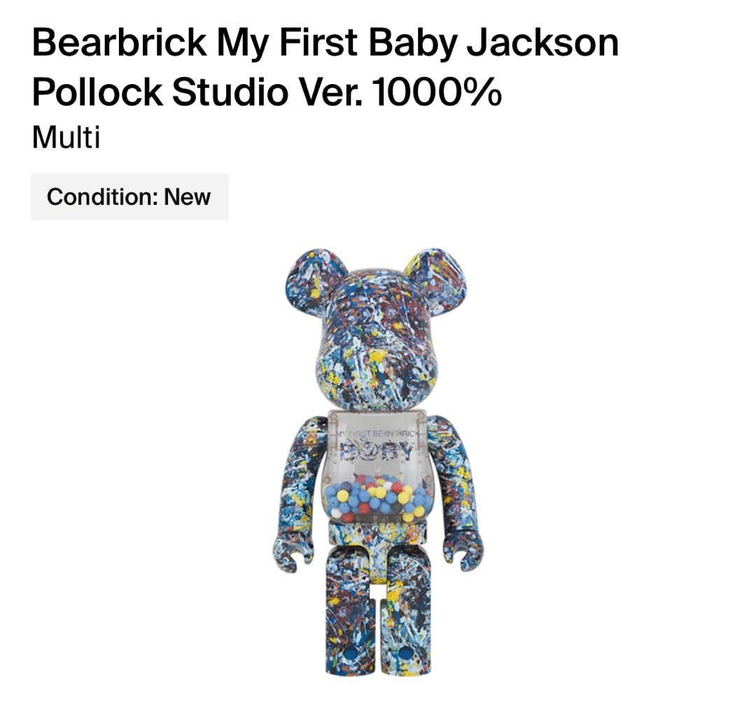 Bearbrick My First Baby Jackson Pollock 1000% Be@rbrick, Hobbies & Toys ...