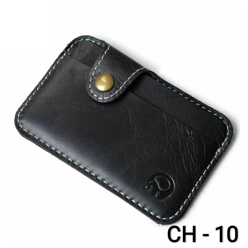 Black Leather Case ID Card Holder Elegant Design For Men Women [FREE ...