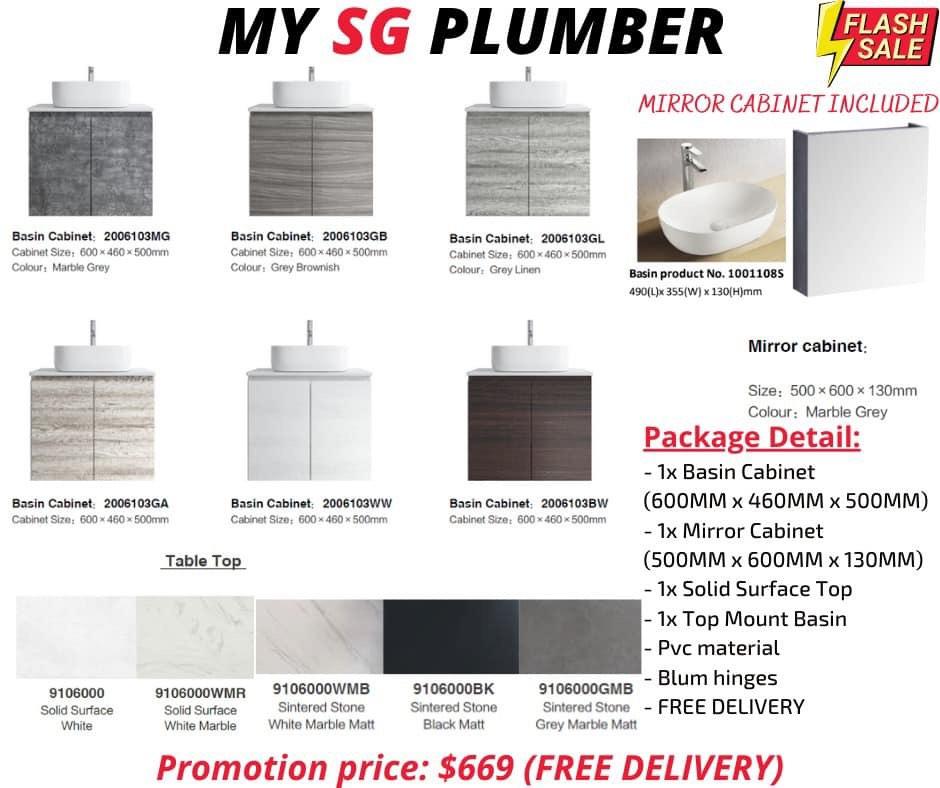 Branded Waterproof basin cabinet with mirror cabinet! FREE DELIVERY ...