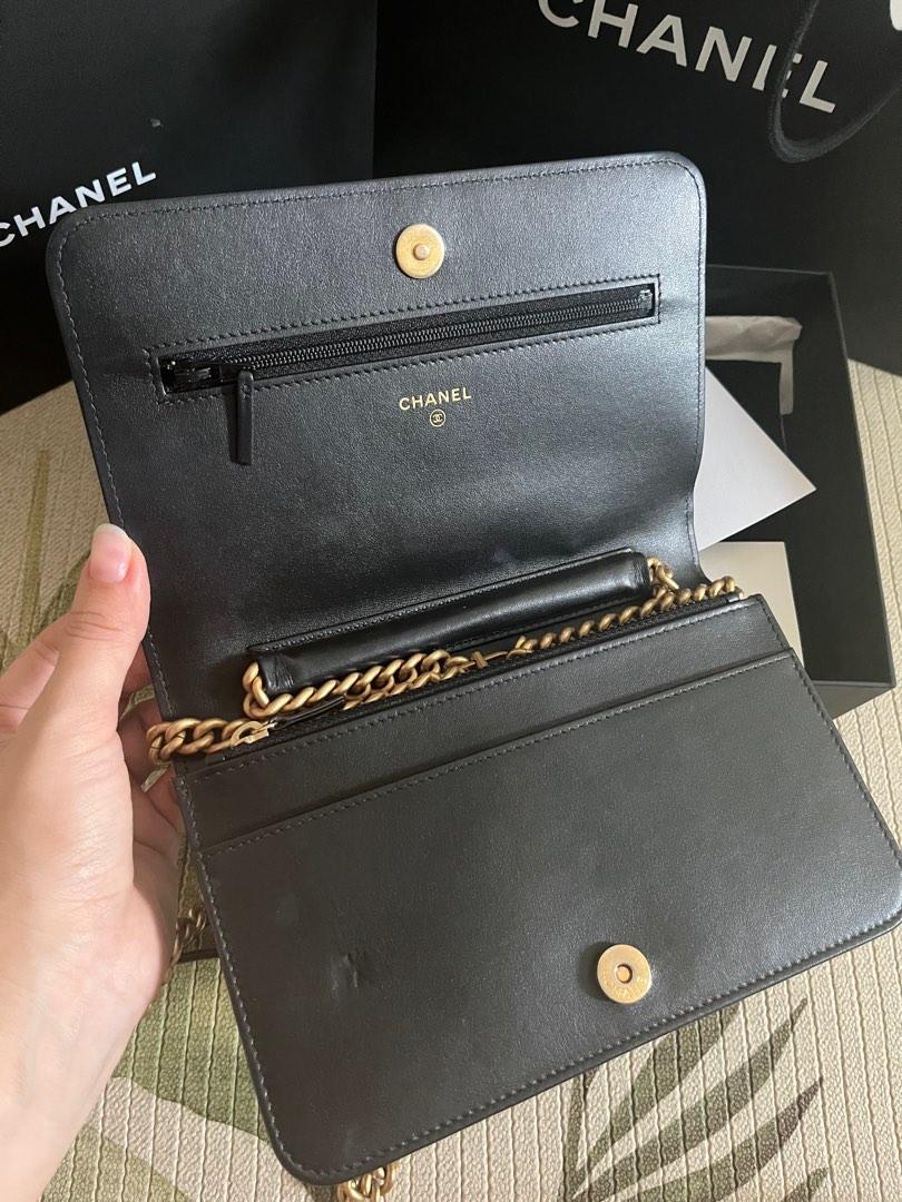 [Full set local] Chanel Microchip Le boy WOC wallet on chain Caviar GHW ...