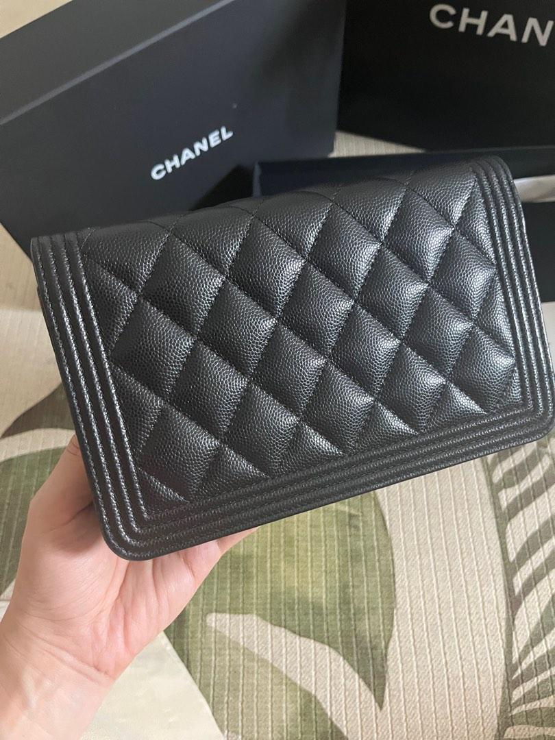 [Full set local] Chanel Microchip Le boy WOC wallet on chain Caviar GHW ...