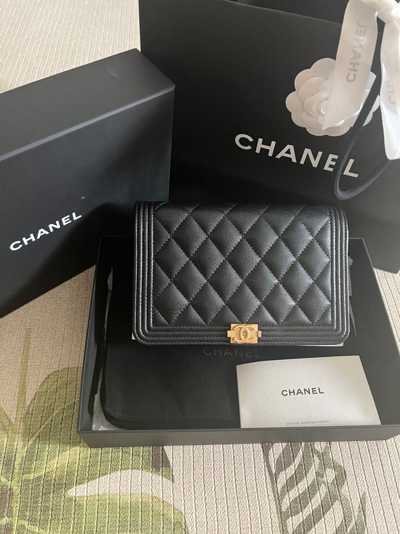 [Full set local] Chanel Microchip Le boy WOC wallet on chain Caviar GHW ...
