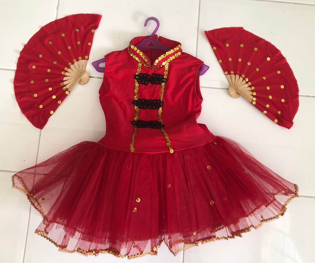 Red Chinese Ballet Ballerina Tutu Halloween costume, Babies & Kids ...