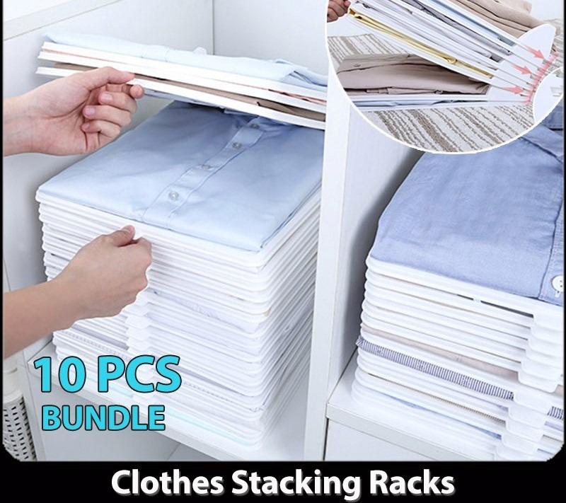 Clothes Stacking Racks (Bundle of 10pcs) / Storage Shelves / Wardrobe ...