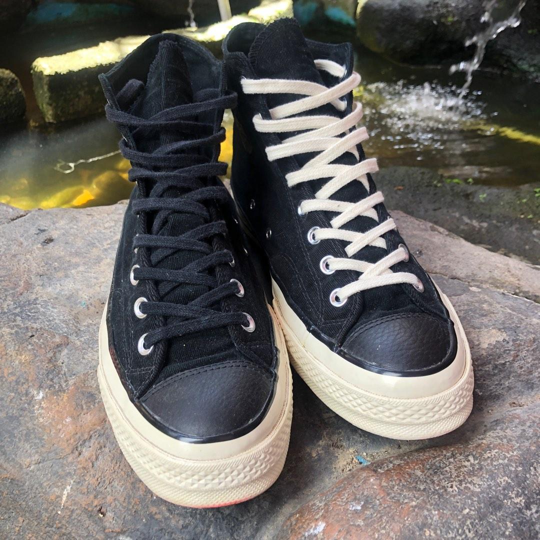 Converse ct high 70s corduroy black egret original, Fesyen Pria, Sepatu ...