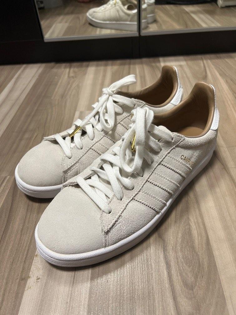 Cream Colored Adidas Campus with Gold Details, Women's Fashion ...
