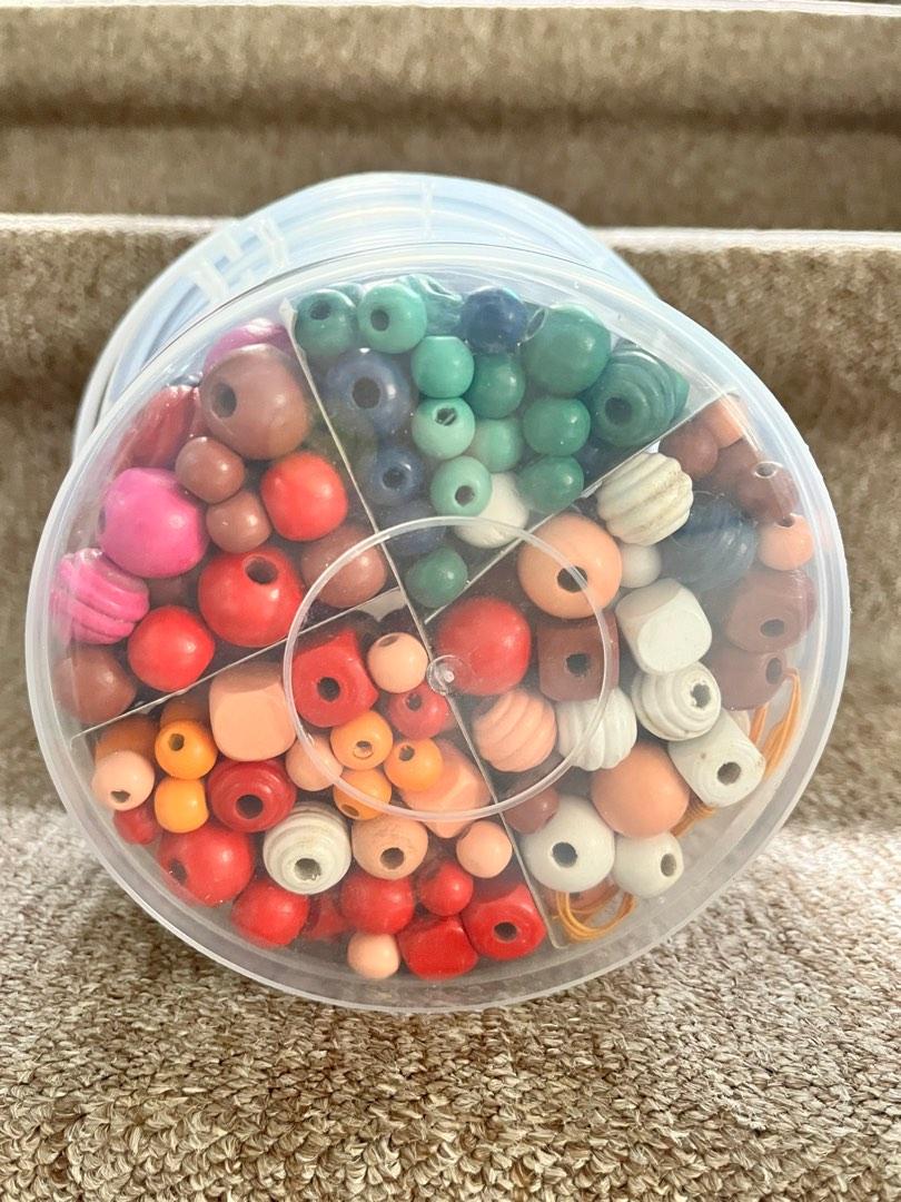 Creative PL (Aldi Australia) Wooden Beads Craft Set Bucket DIY, Hobbies ...