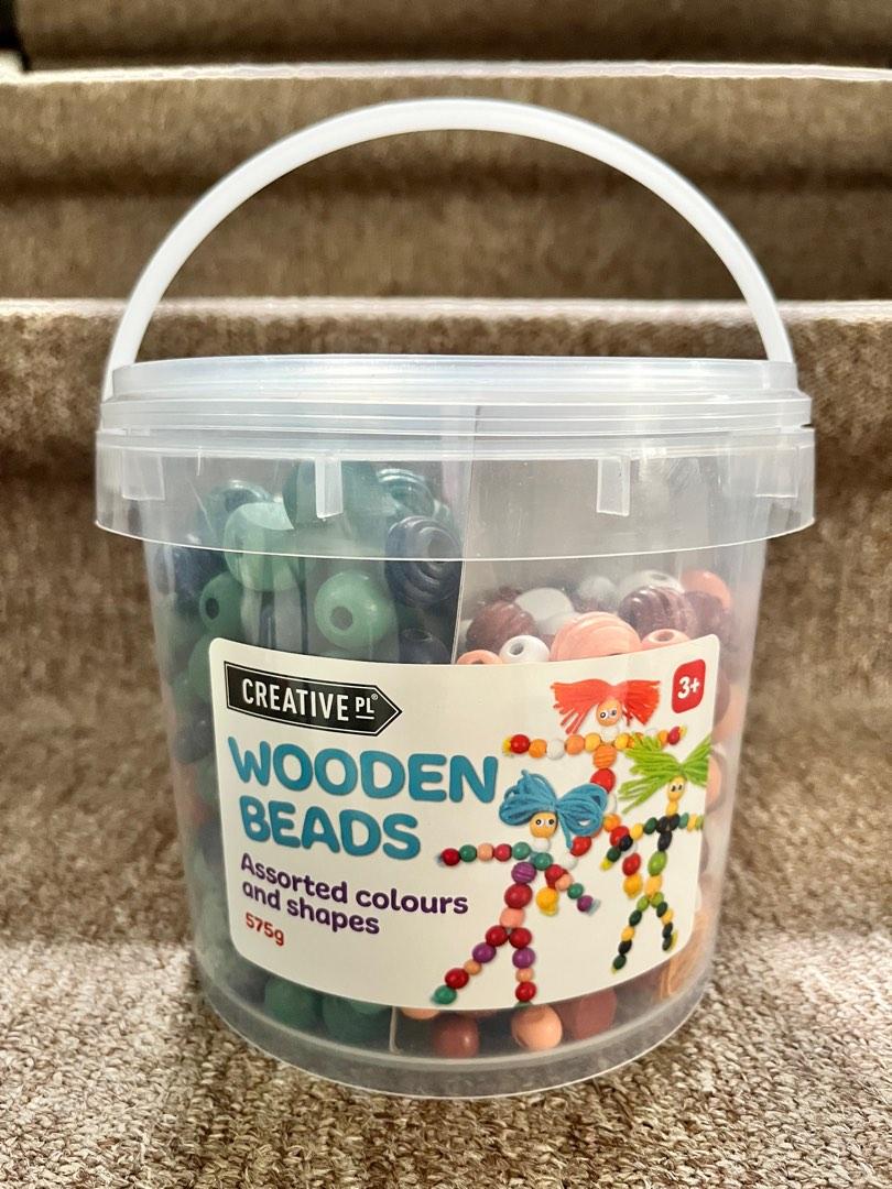 Creative PL (Aldi Australia) Wooden Beads Craft Set Bucket DIY, Hobbies ...