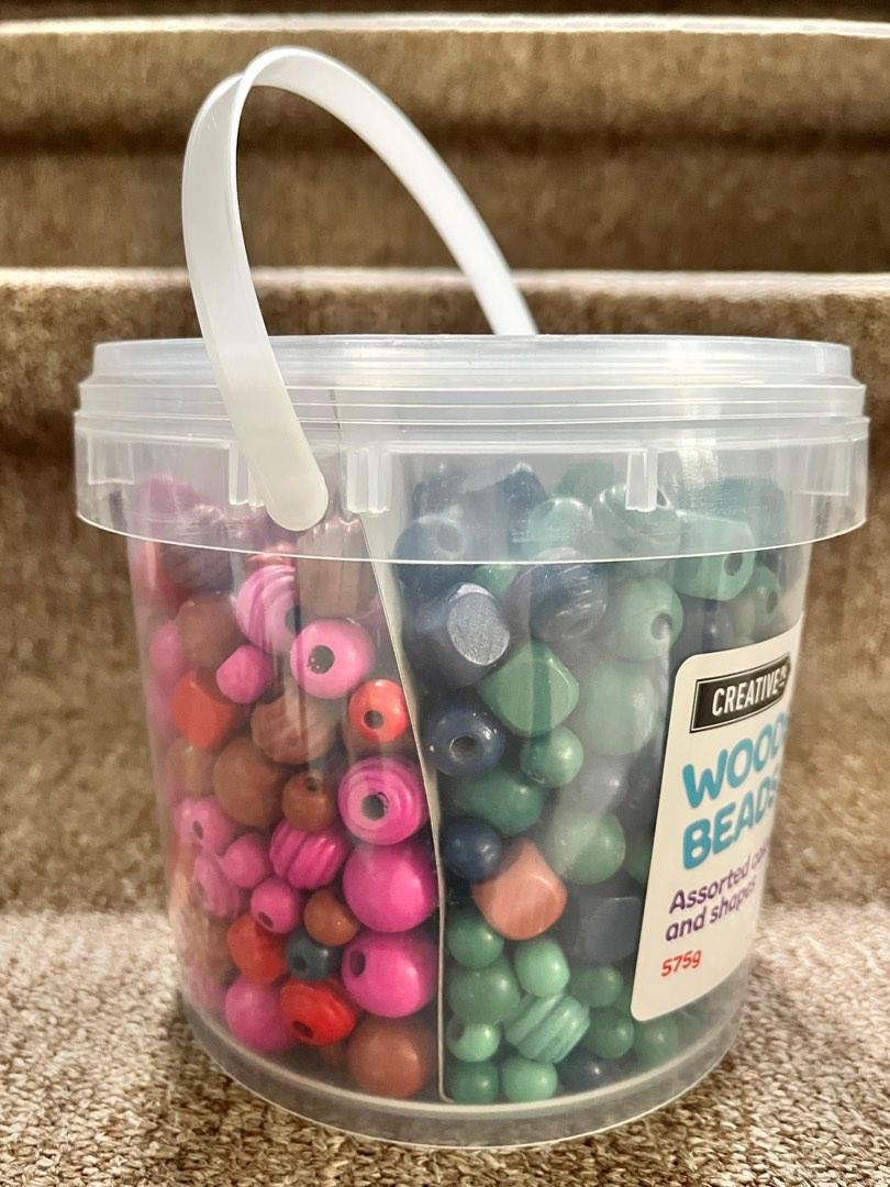 Creative PL (Aldi Australia) Wooden Beads Craft Set Bucket DIY, Hobbies ...