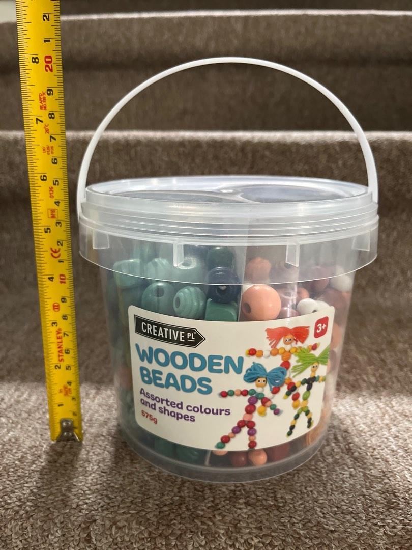 Creative PL (Aldi Australia) Wooden Beads Craft Set Bucket DIY, Hobbies ...