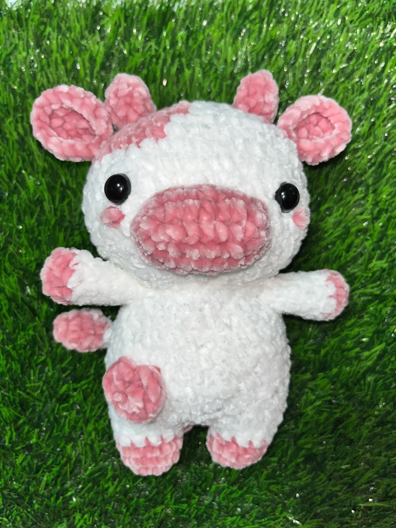 Crochet Plushie Cow Moo Toy, Hobbies & Toys, Stationery & Craft ...