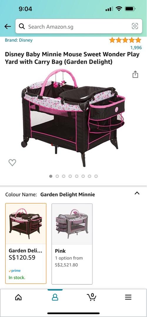 Disney Baby Minnie Mouse Sweet Wonder Playpen cum Cot with Carry Bag ...