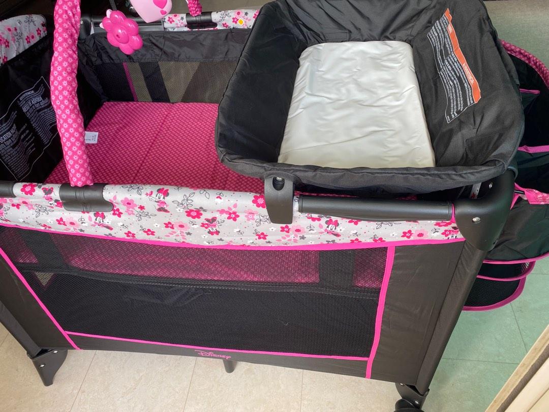 Disney Baby Minnie Mouse Sweet Wonder Playpen cum Cot with Carry Bag ...