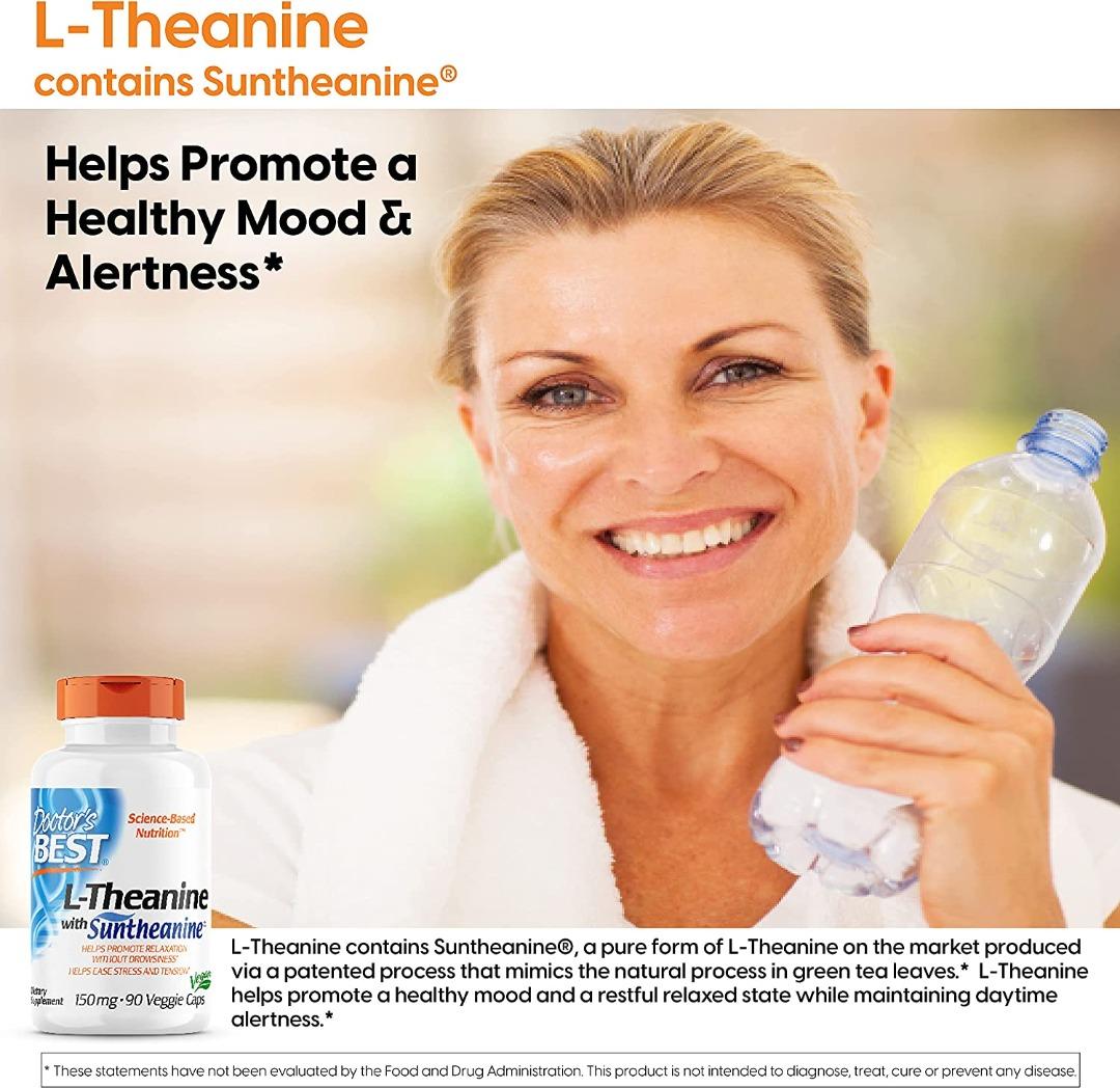 Doctor's Best, L-Theanine with Suntheanine, 150 mg, 90 Veggie Caps ...