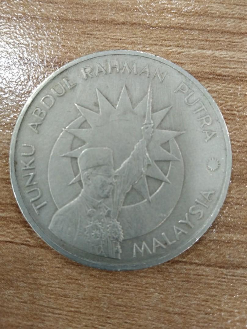 DUIT SYILING LAMA $1 TUNKU ABDUL RAHMAN PUTRA 25 TAHUN MERDEKA 1957 ...
